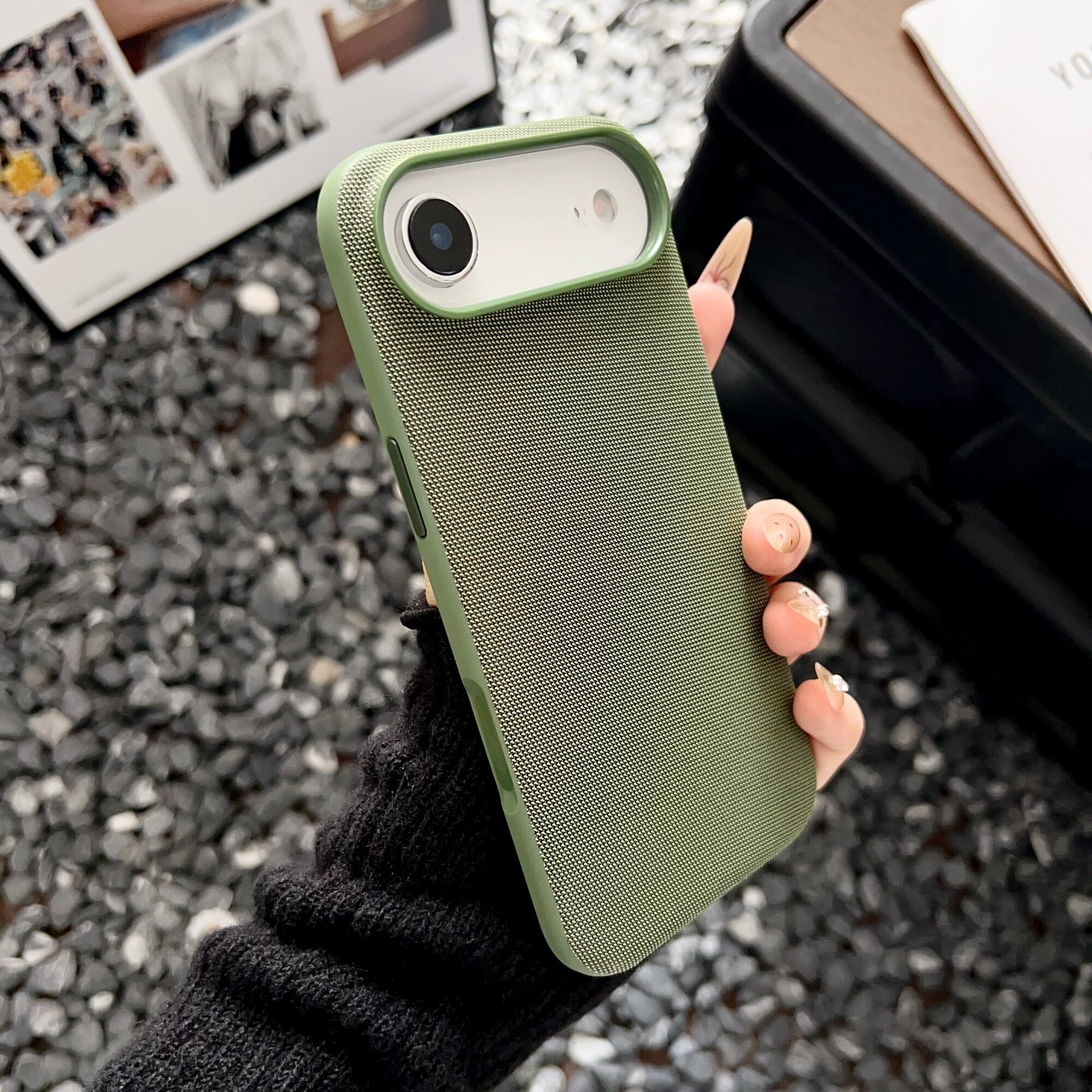 Чехол для Apple iPhone 17 Air / Айфон 17 Air, soft touch, чехол-кардиомонитор, искусственная кожа, поликарбонат (PC), защита камеры, ударопрочный, усиленные углы, Apple, Apple iPhone 17 Air , green,