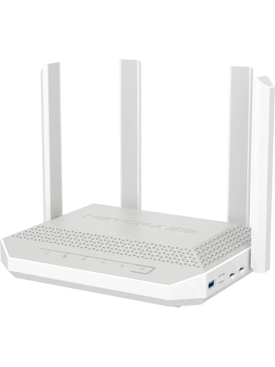 Wi-Fi роутер Netcraze (Keenetic) NC-2312 Hopper 4G+ , Wi-Fi 6 AX3000 (2.4/5ГГц), 5xGigabit LAN/WAN, 3G/4G/4G+ модем, MU-MIMO, Mesh, белый