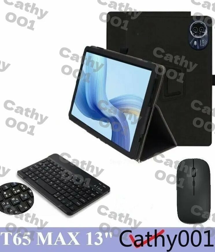Планшетный Чехол на Teclast T65 Max (13 дюйма) магните, экокожа, + Клавиатура Bluetooth + Мышь