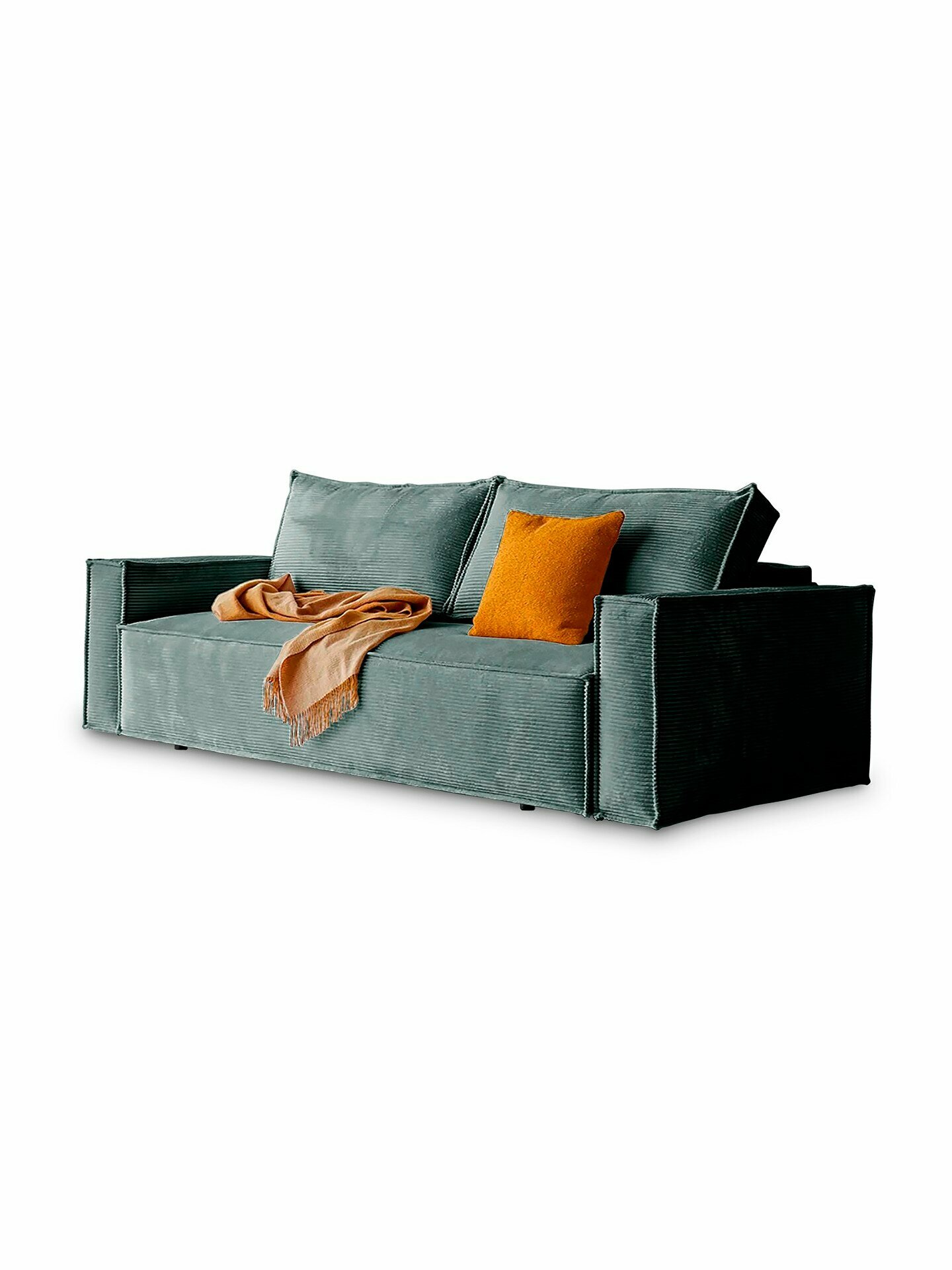 Диван Софт 3 Cilium Grafit NOW 240x94x80 см, серый Вельвет, еврокнижка Фиеста — фото 1