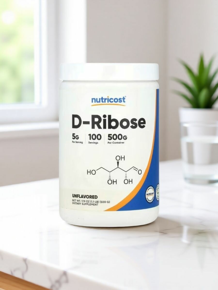 Nutricost, D-рибоза, без добавок, 500 г