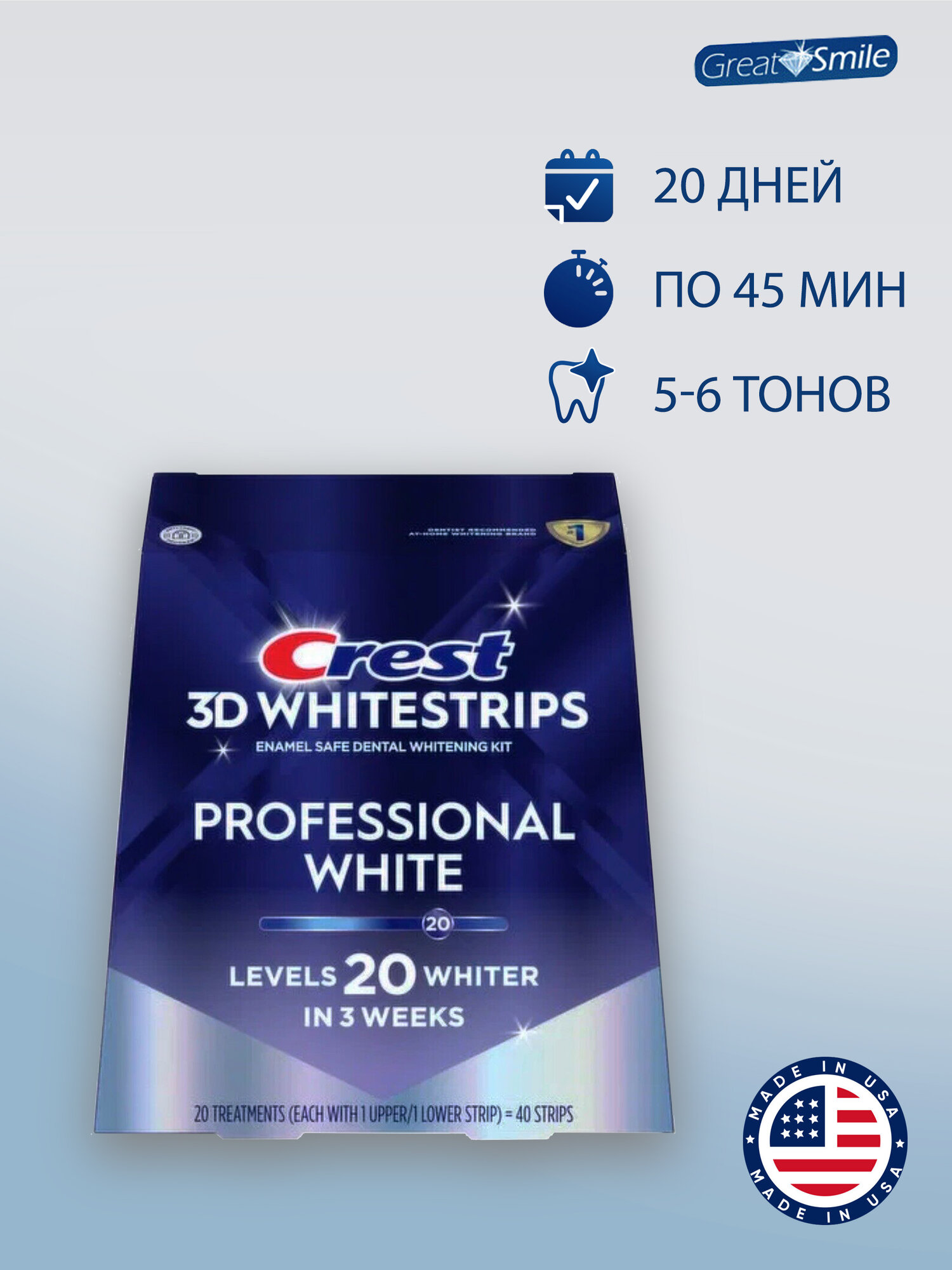 Отбеливающие полоски Crest 3D Whitestrips Professional White (Effects)