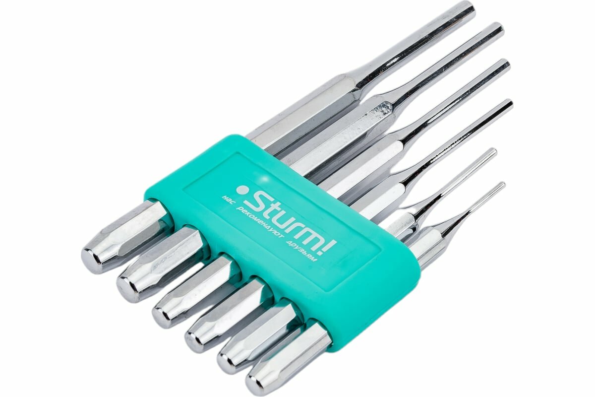 Sturm 1017-05-6 Набор выколоток 6 шт 2-8 мм из 40Cr для обработки металла и штамповки