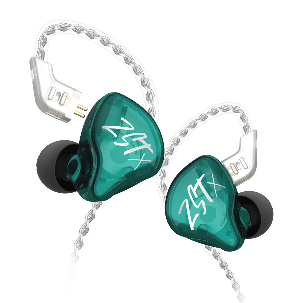 KZ Acoustics ZST X без микрофона, зеленый, проводные наушники
