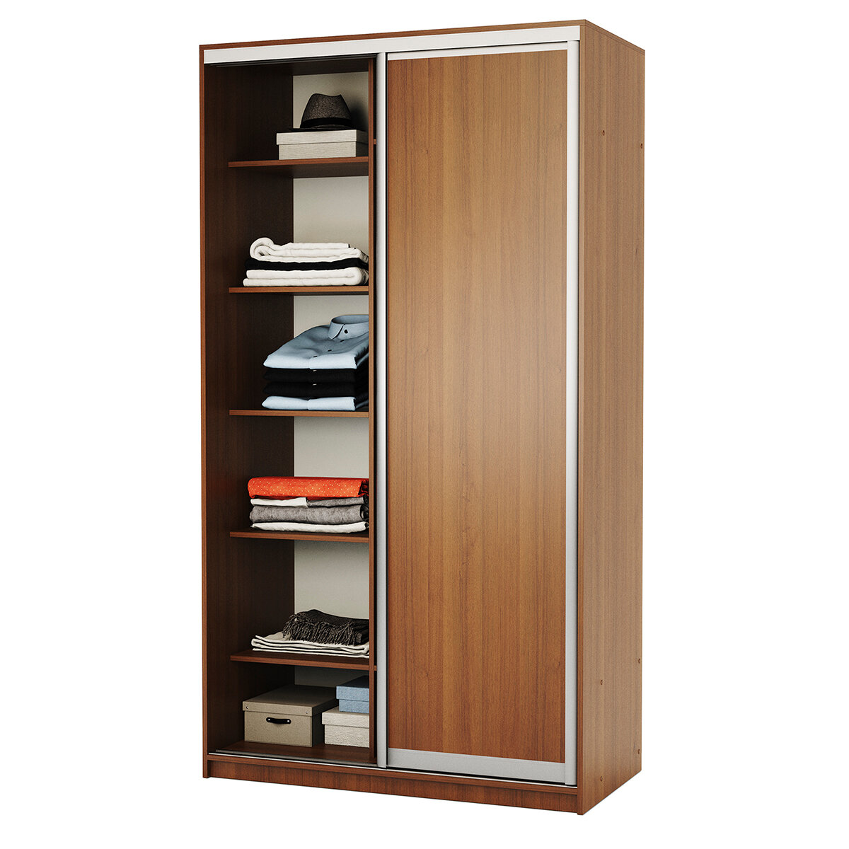 Шкаф-купе Шарм-Дизайн 2-х дверный Премиум 140х45х240 см, в прихожую, для одежды, Орех