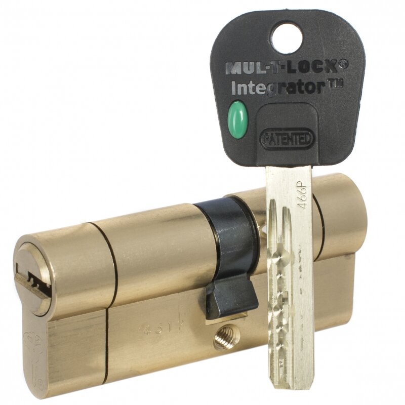 Цилиндр Mul-t-Lock Integrator B-S ключ-ключ 76мм (размер 43х33 мм) - Латунь, Флажок