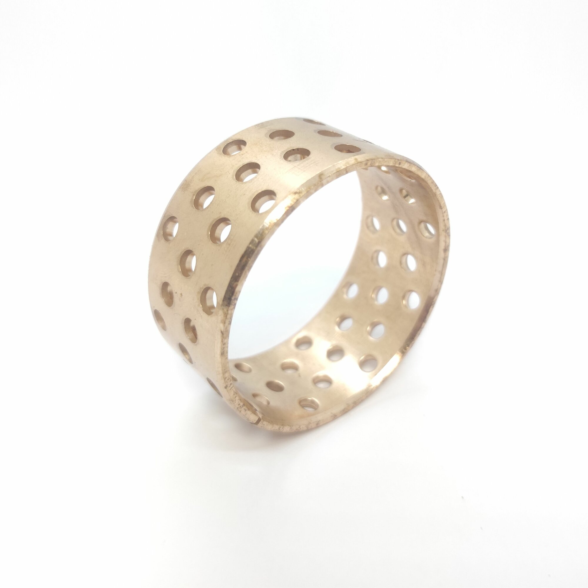 Бронзовая разрезная свертная втулка FB092 50х55х25 / Скользящий подшипник / Металлосвертная втулка с перфорацией / для манипуляторов и спец. Техники