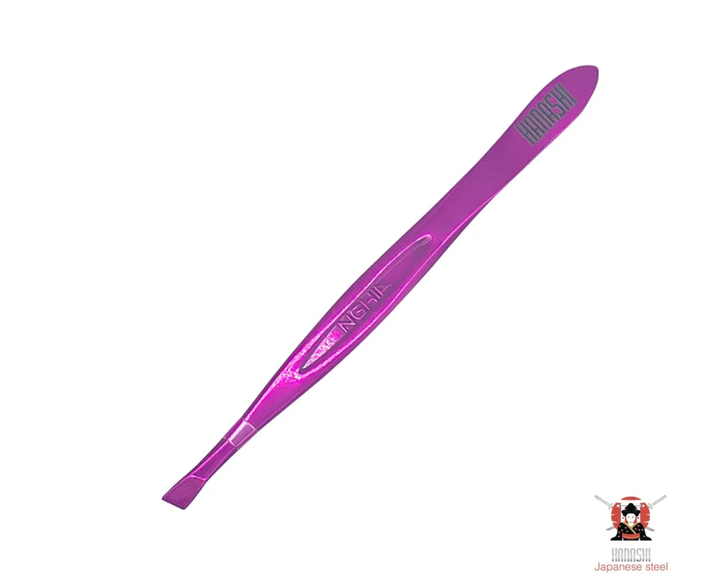 HANASHI Japanese Steel, фиолетовый Пинцет для бровей cкошенный