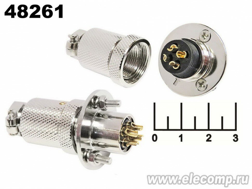 Разъем 4pin в комплекте хром GX18