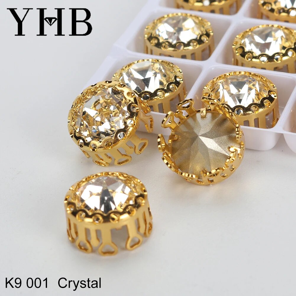 Стразы YHB стеклянные кристаллы AB лунный свет 36Pcs 6MM, T001 Crystal
