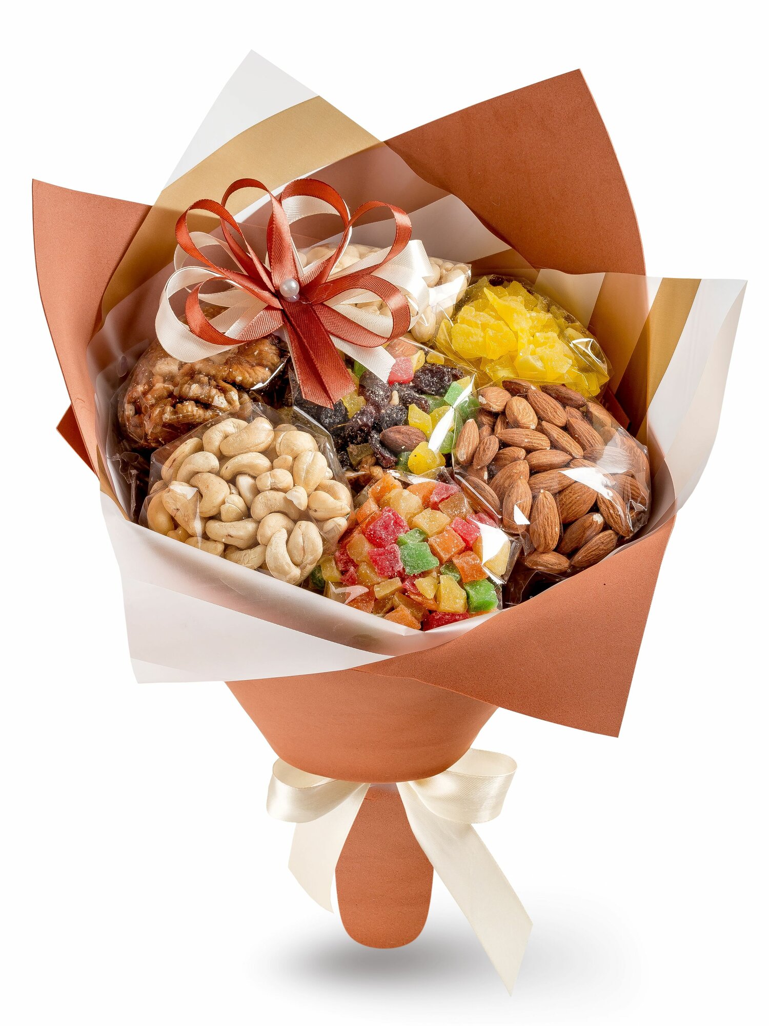 Букет из орехов и цукатов на 23 февраля и 8 марта