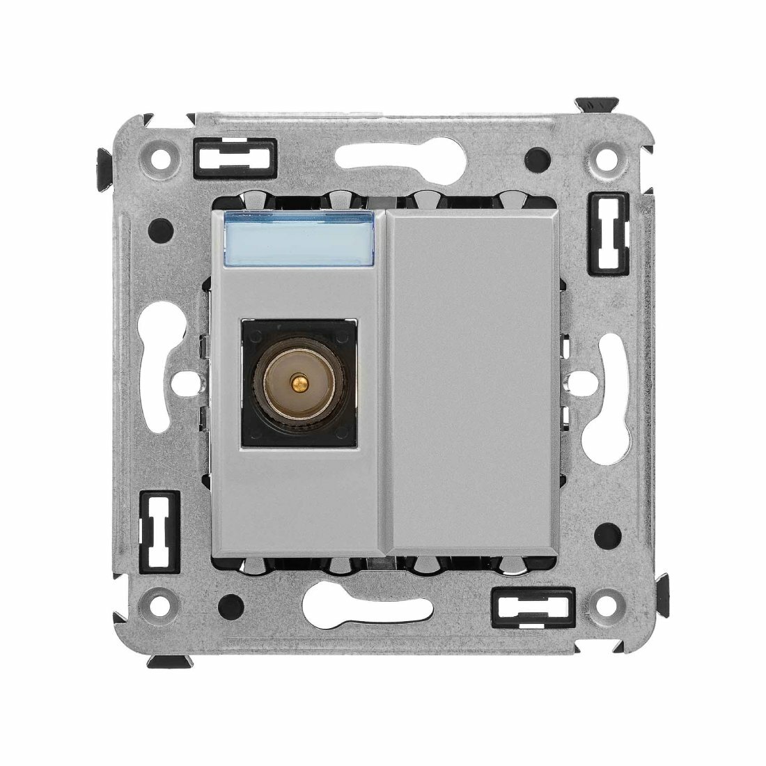 Механизм одиночной TV розетки DKC Avanti "Закаленная сталь" 4404503