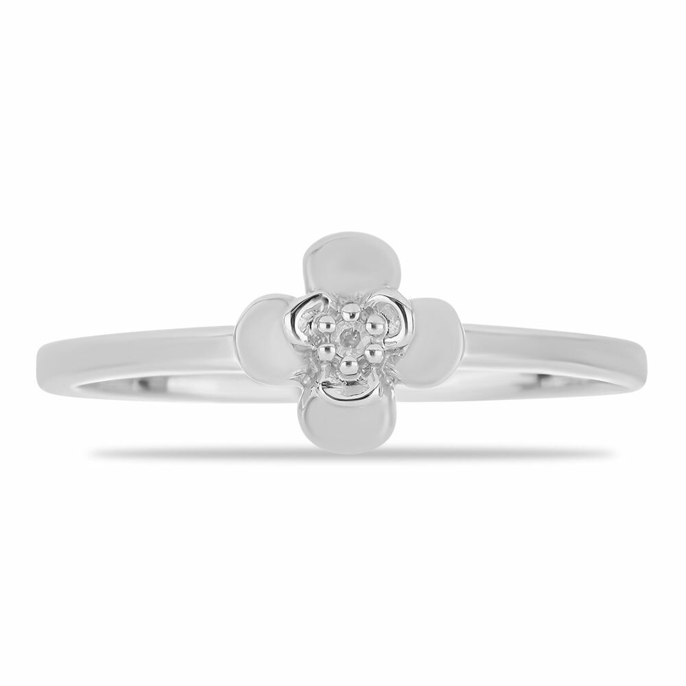 Кольцо, серебро, 925 проба, родирование, бриллиант