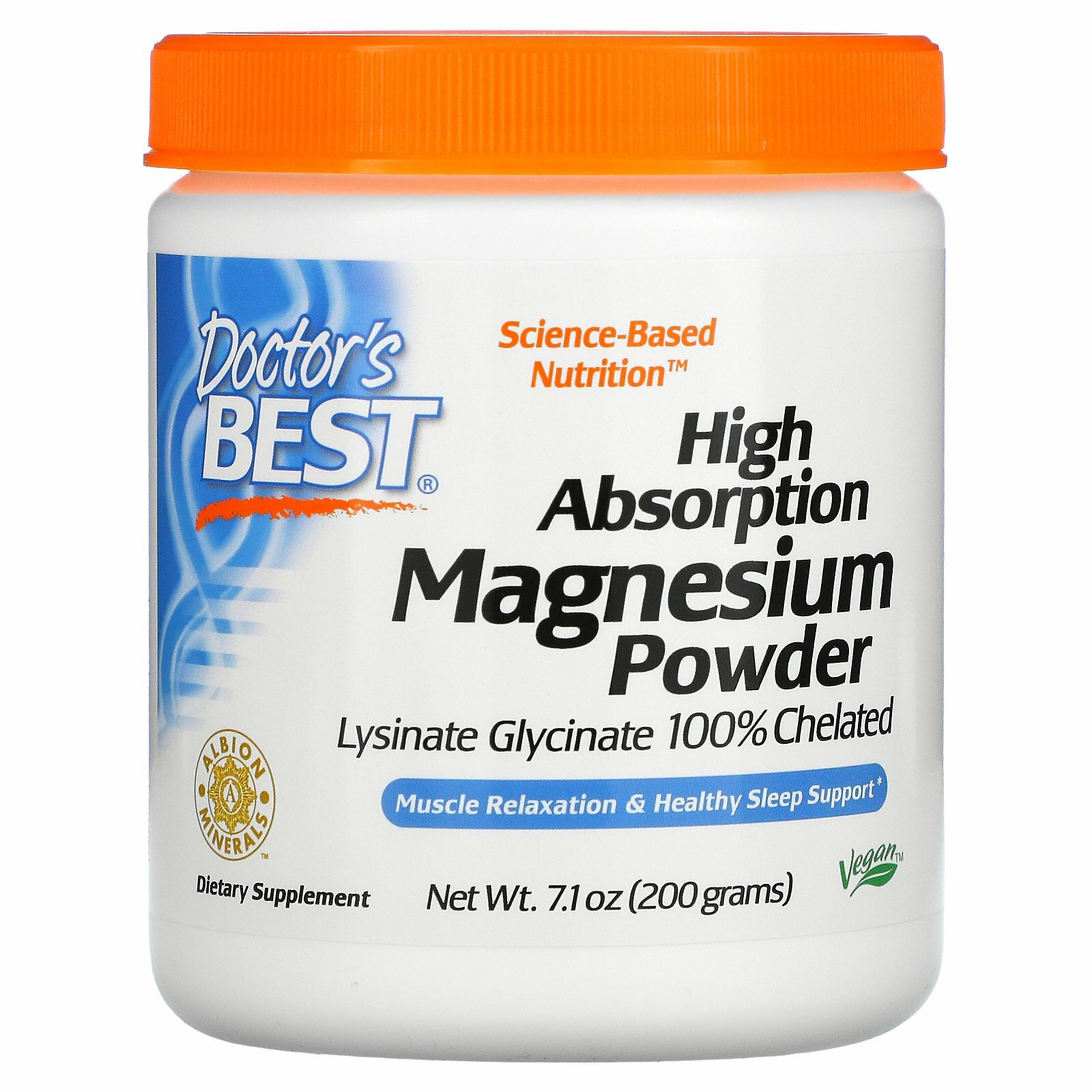 Порошок Doctor's Best High Absorption Magnesium, 200 г, 200 мг