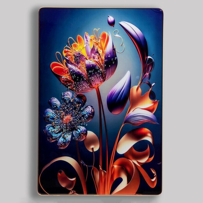 Картина акрил "Цветы абстракция" 60х39,5 см 10701164