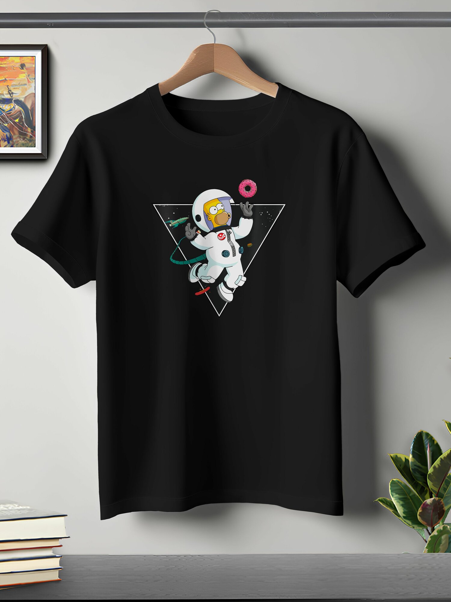 Футболка ONEQ унисекс 46-48 (M) размер с принтом Симпсоны, черная