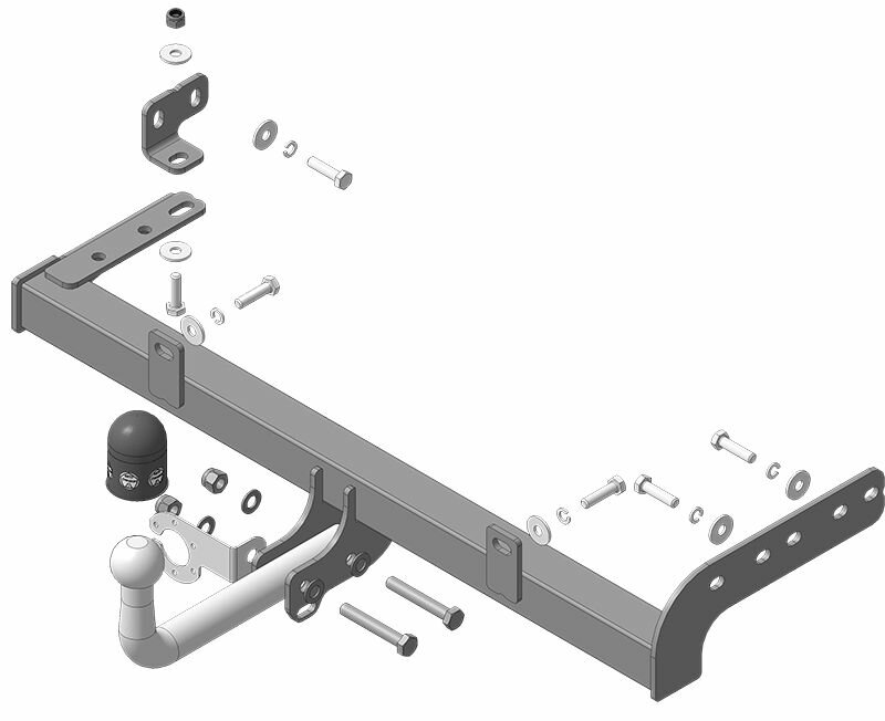 Фаркоп АвтоСтандарт для Lada Kalina/Granta (седан, кросс, лифтбек, универсал) 2011- (оцинк. Шар)(паспорт и сертификат в комплекте)(без электрики) L102A