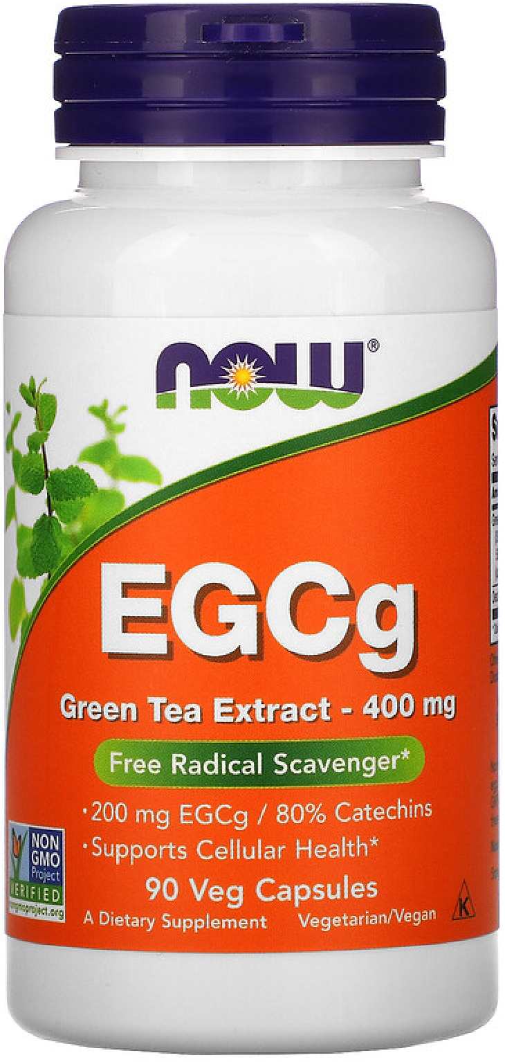 NOW Foods, EGCg, эгкг, экстракт зеленого чая, 400 мг, 90 вегетарианских капсул