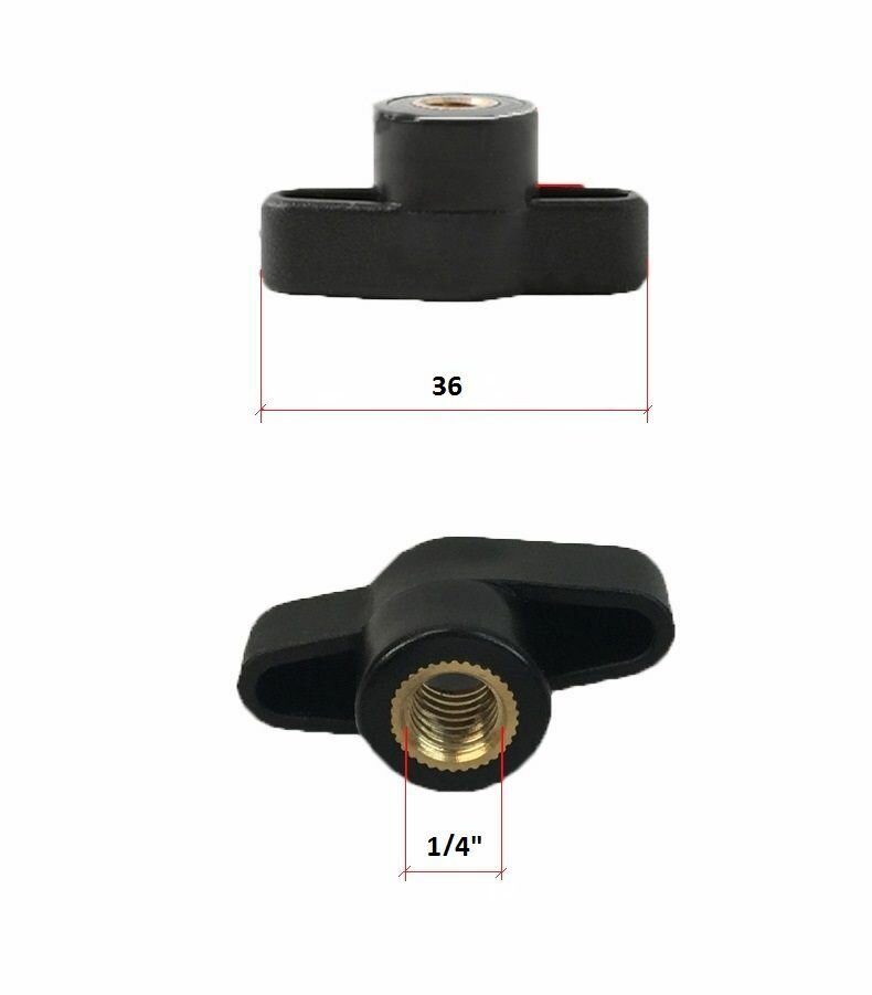 Гайка барашек 1/4" 20 ниток на дюйм глухая ПФ-2214362