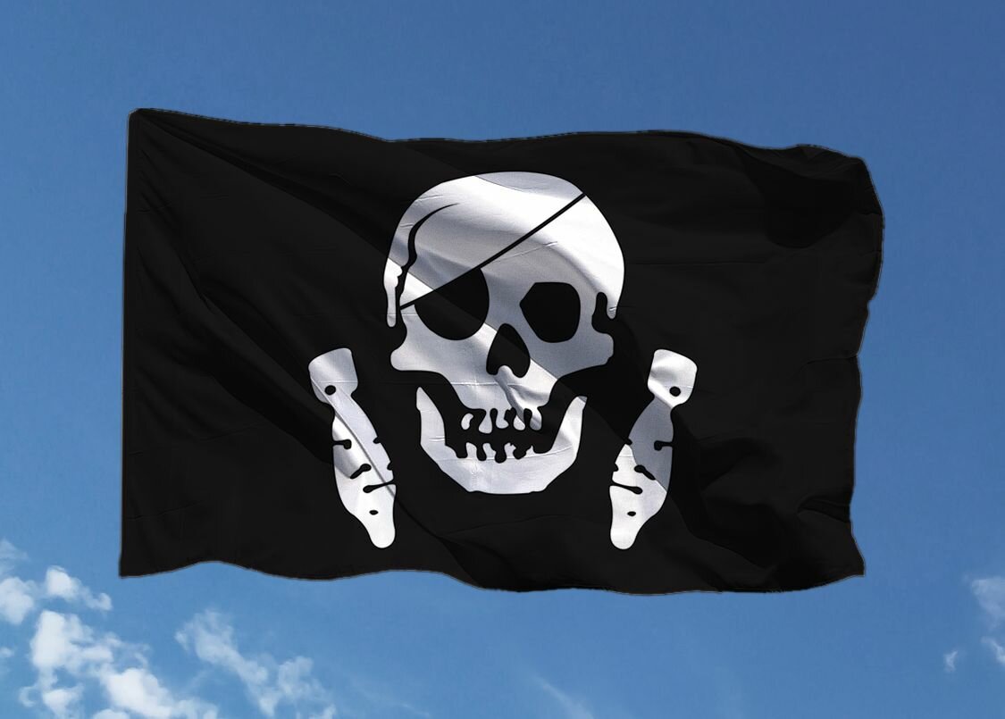 Флаг БПЛА дронов, 70х105 см на шёлке для ручного древка