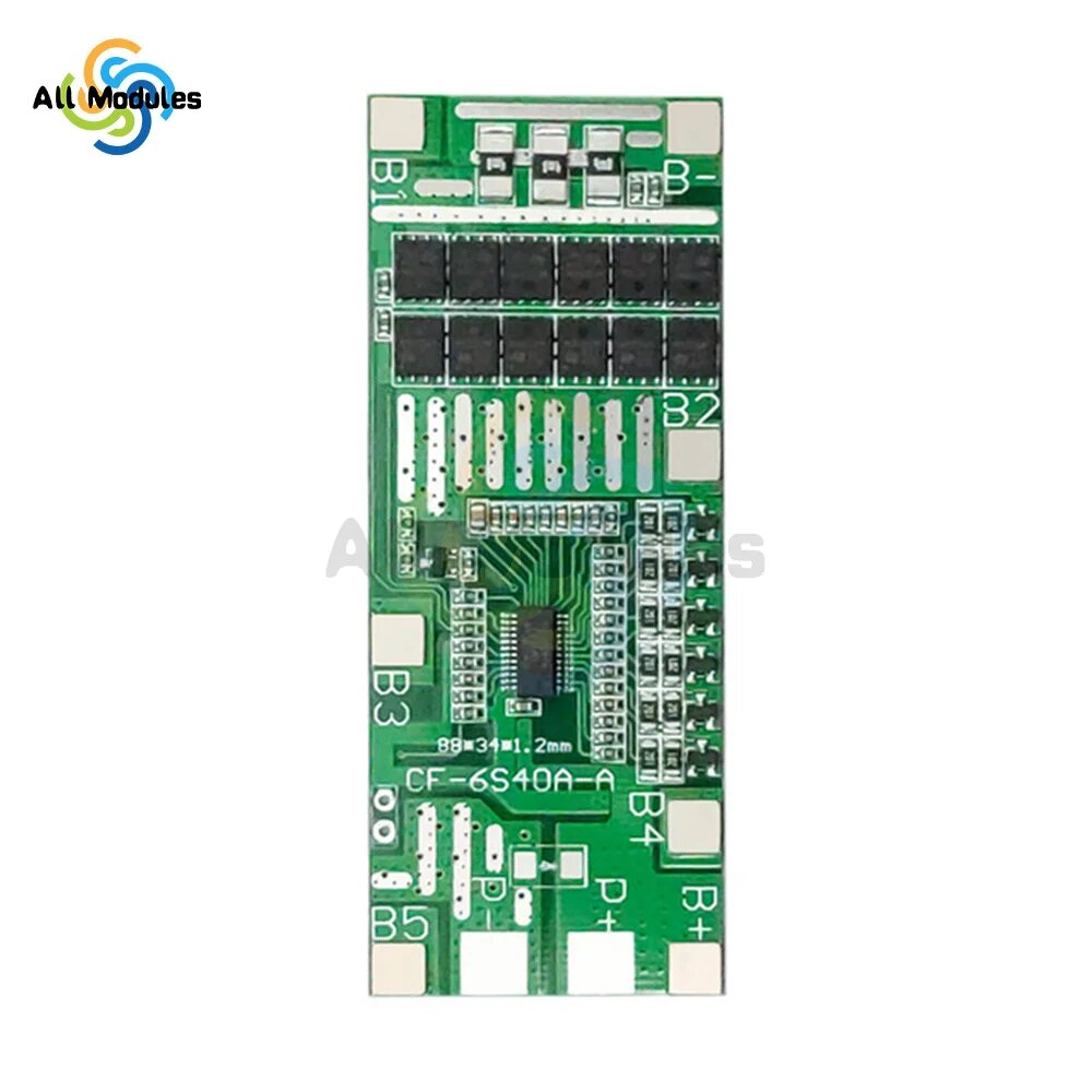 Литиевая BMS плата для аккумулятора diymore 6S 24V 20A 40A 40A