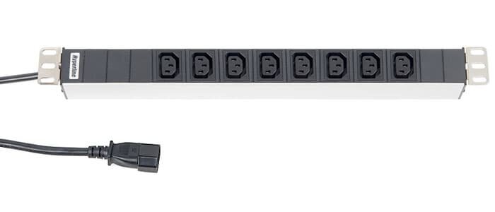 Блок розеток для 19" шкафов, горизонтальный, 8 IEC 320, 10 A, шнур 2.5м Hyperline