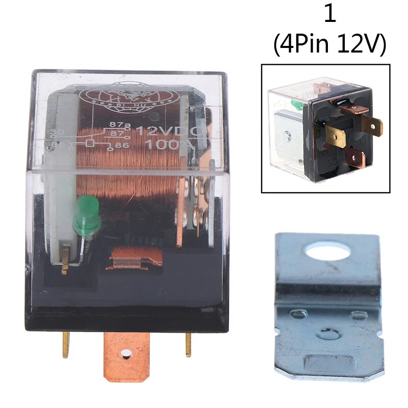 1pc Waterproof Automotive Relay 12V 100A 5Pin 4Pin SPDT Car Control Device Car Relays DC 24V High Capacity Switching