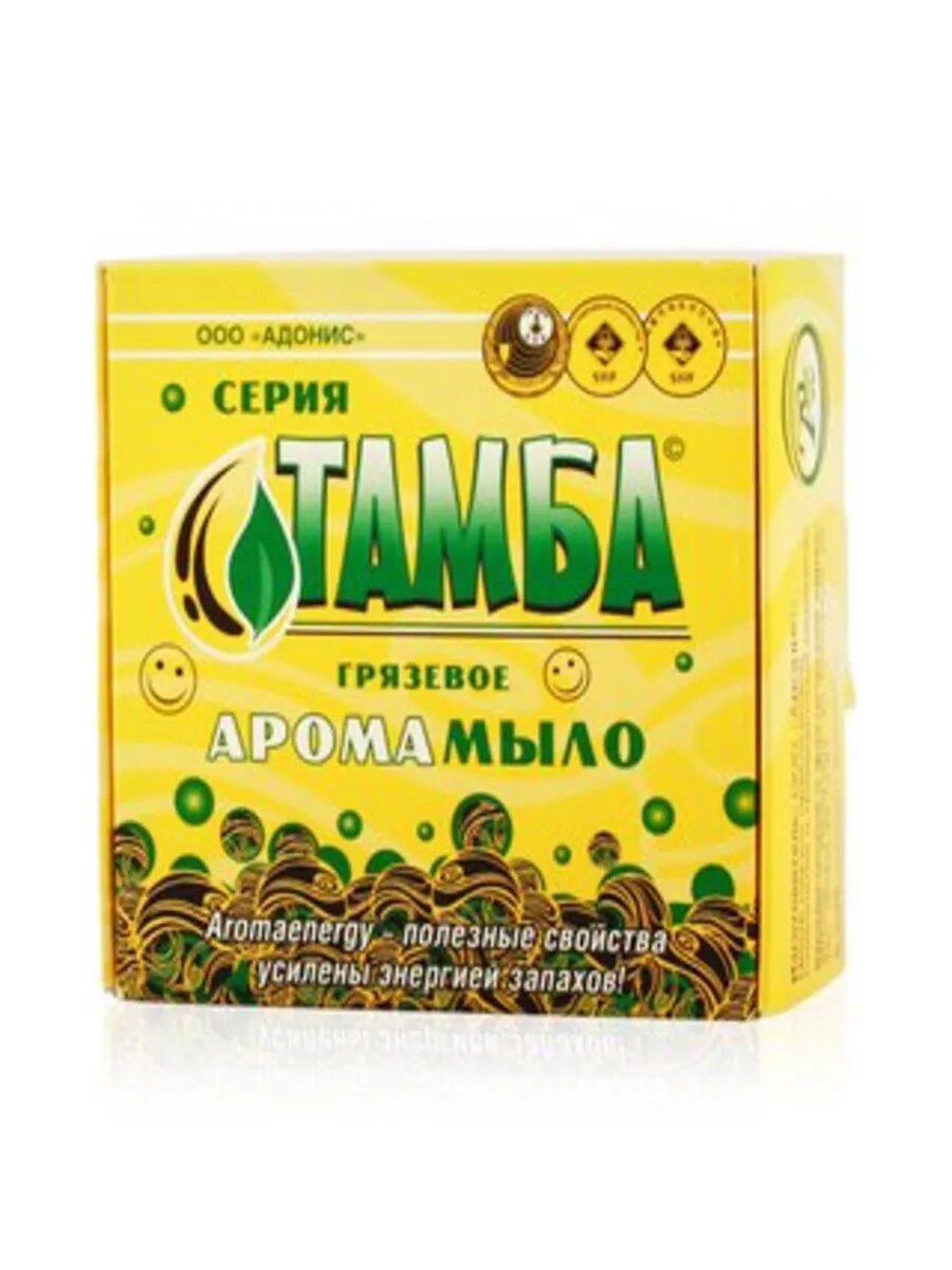 Мыло Адонис Тамба Мята-герань, грязевое косметическое для лица и тела, натуральное