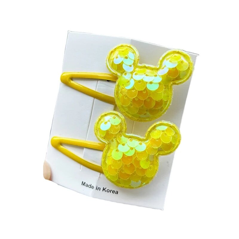 Детские заколки Минни Маус, желтые, 2 шт. FSN327-Yellow
