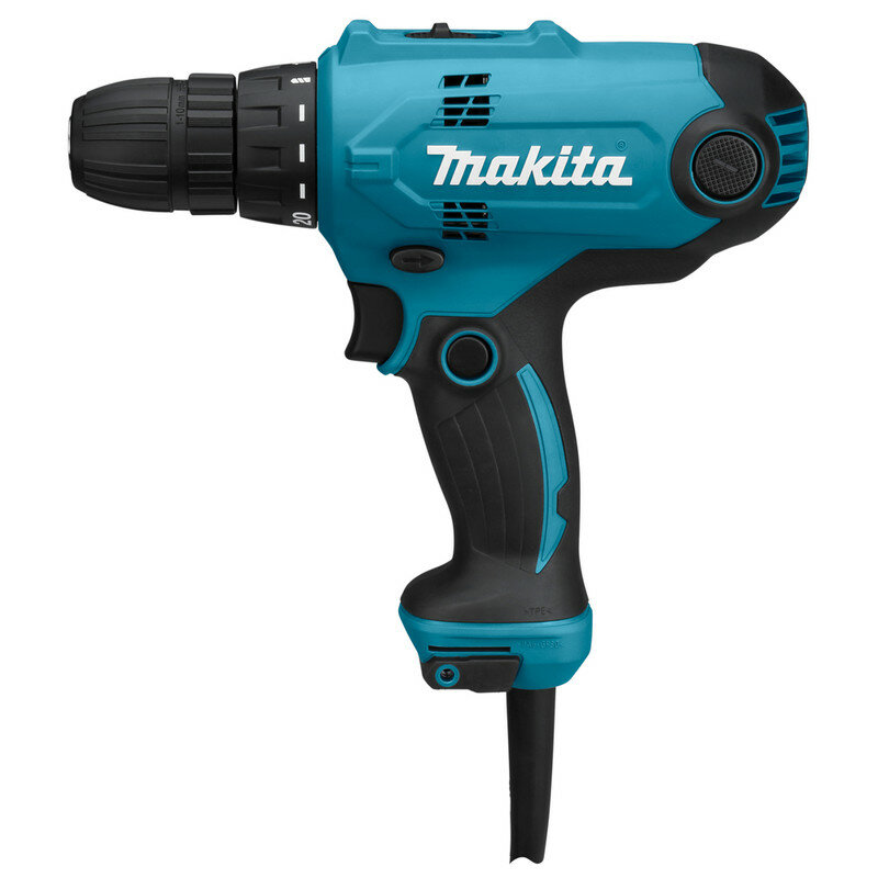 Makita Дрель DF0300X3 (10мм,320Вт,1500/450об/мин, БЗП,56/21Нм,2скор,20пол+набор бит D-6528 10шт)
