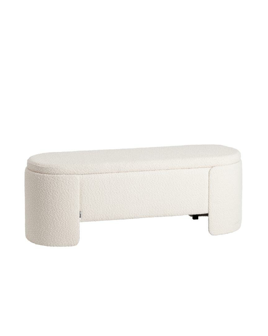 Банкетка Stool Group Банкетка Taks с местом для хранения букле белый арт. УТ000040302