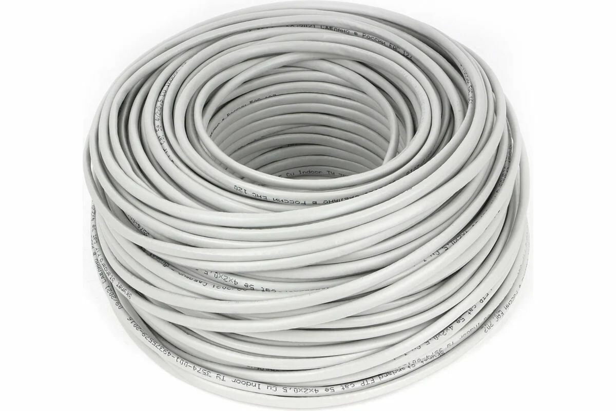 Кабель SkyNet Standart FTP indoor 4x2x0,48 медь FLUKETEST категории 5e одножильный 100м box серый CSS-FTP-4-CU/100