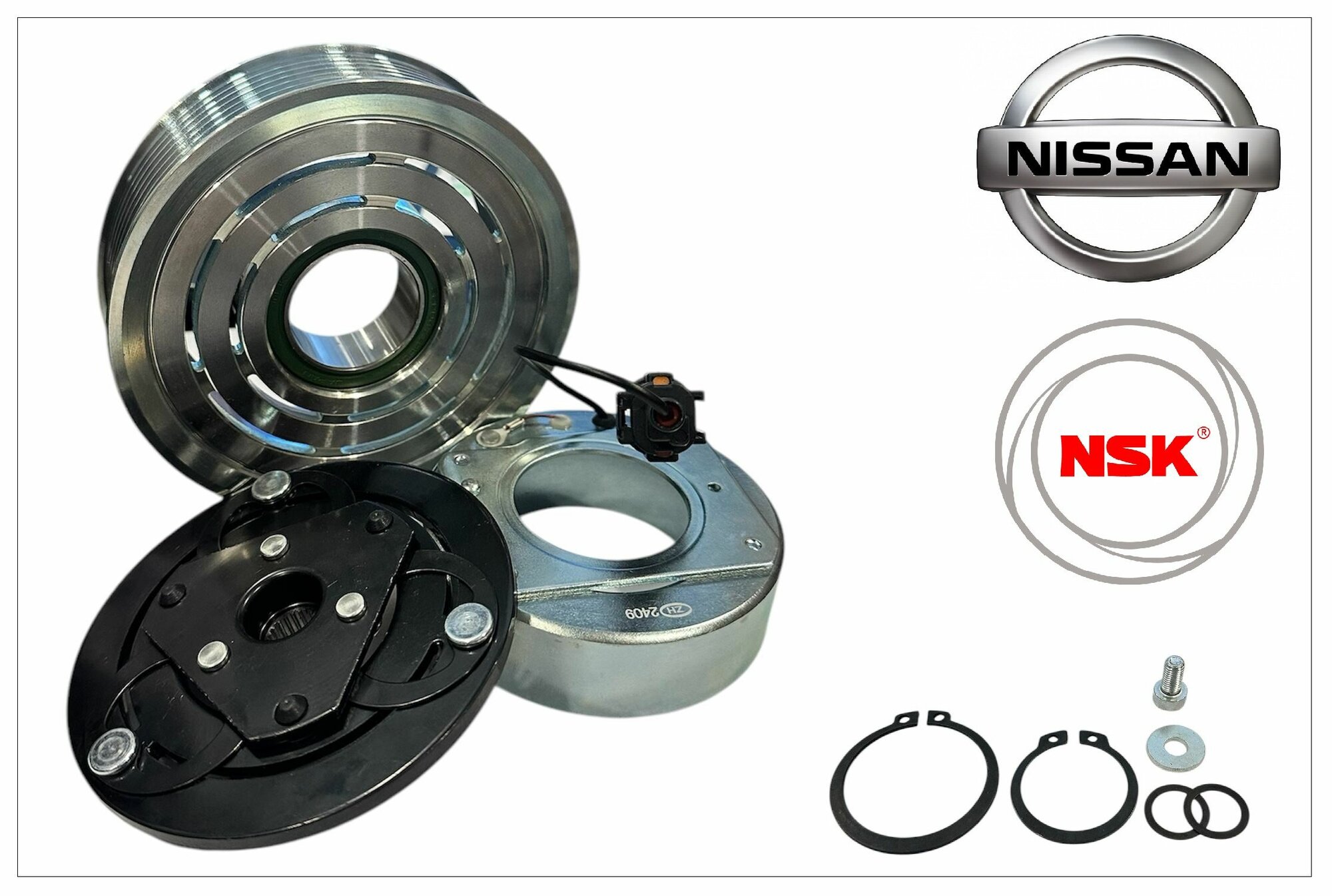 Муфта компрессора кондиционера на оригинальном подшипнике NSK Japan Nissan Nissan Tiida, Note