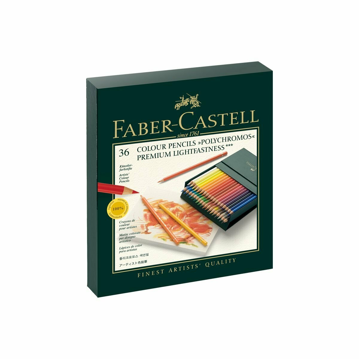 Карандаши цветные художественные 36 цветов Faber-Castell Polychromos (L=175мм, круглые) студийная коробка (110038)