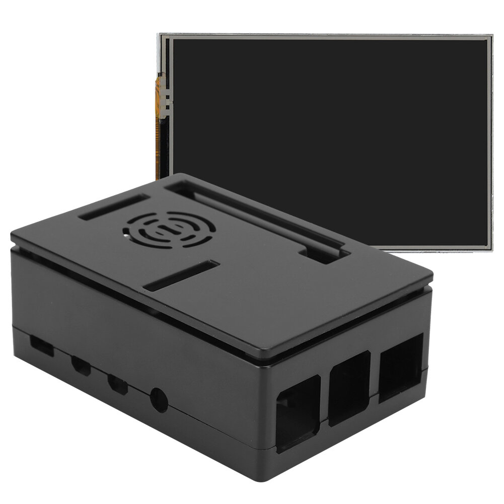 Для Raspberry Pi 4B Set ABS Чехол Защитный корпус 3,5-дюймовый дисплей Отвертка с радиатором