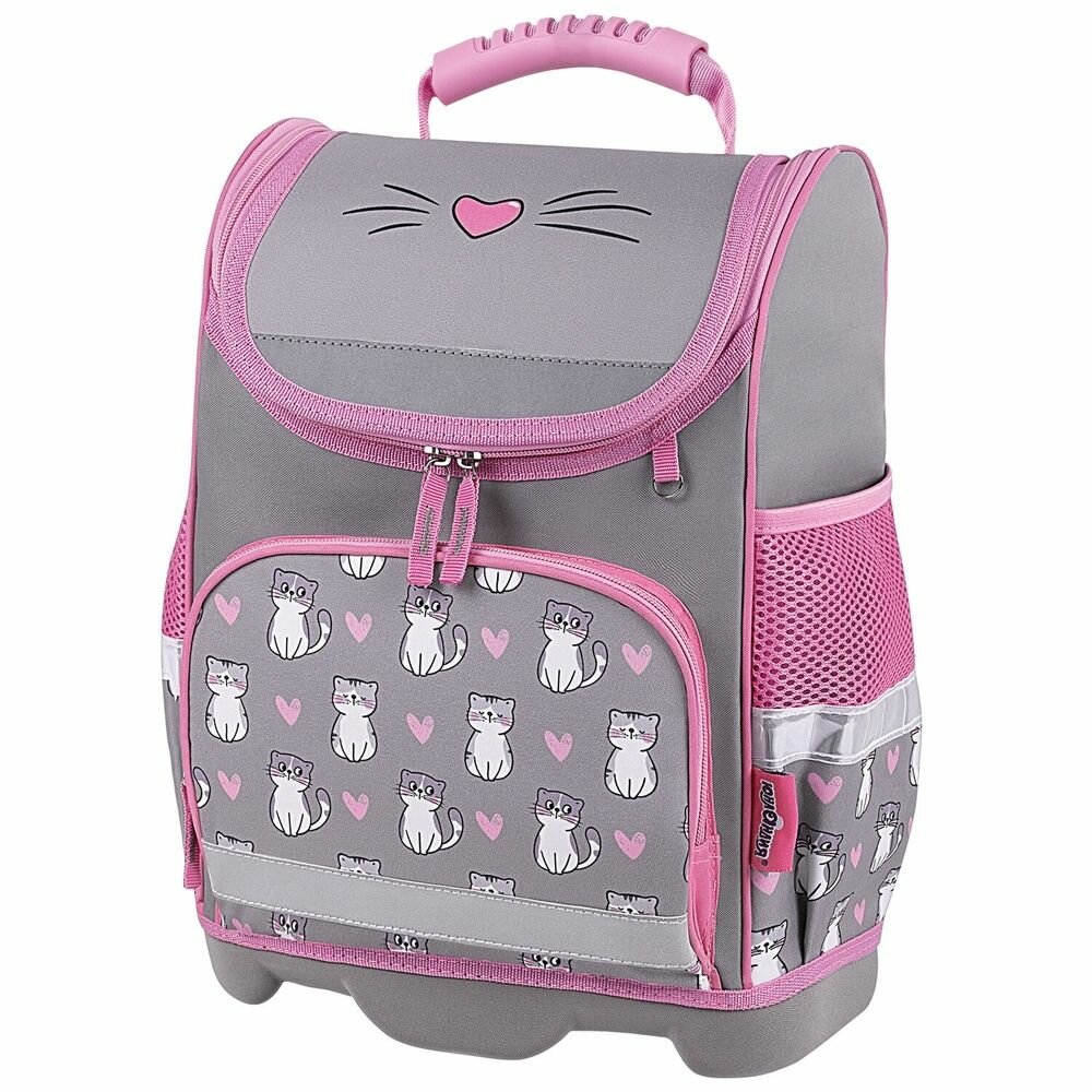 Ранец Юнландия WISE, 1 отделение, 3 кармана, устойчивое дно, "Sweet whiskers", 37x29х15 см