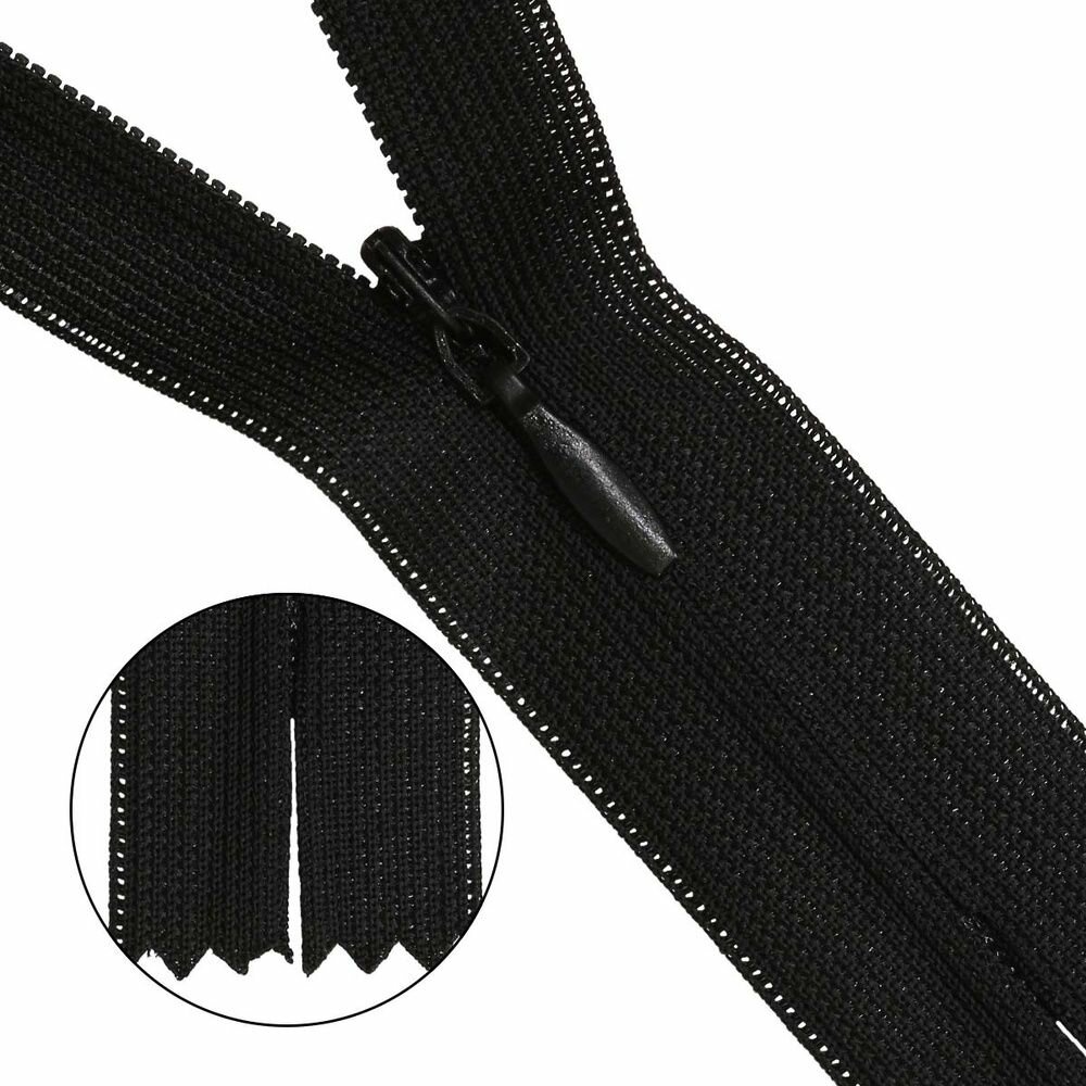 Молния айрис потайная неразъемная т3 20 см нейлон 580 черный, 10 шт