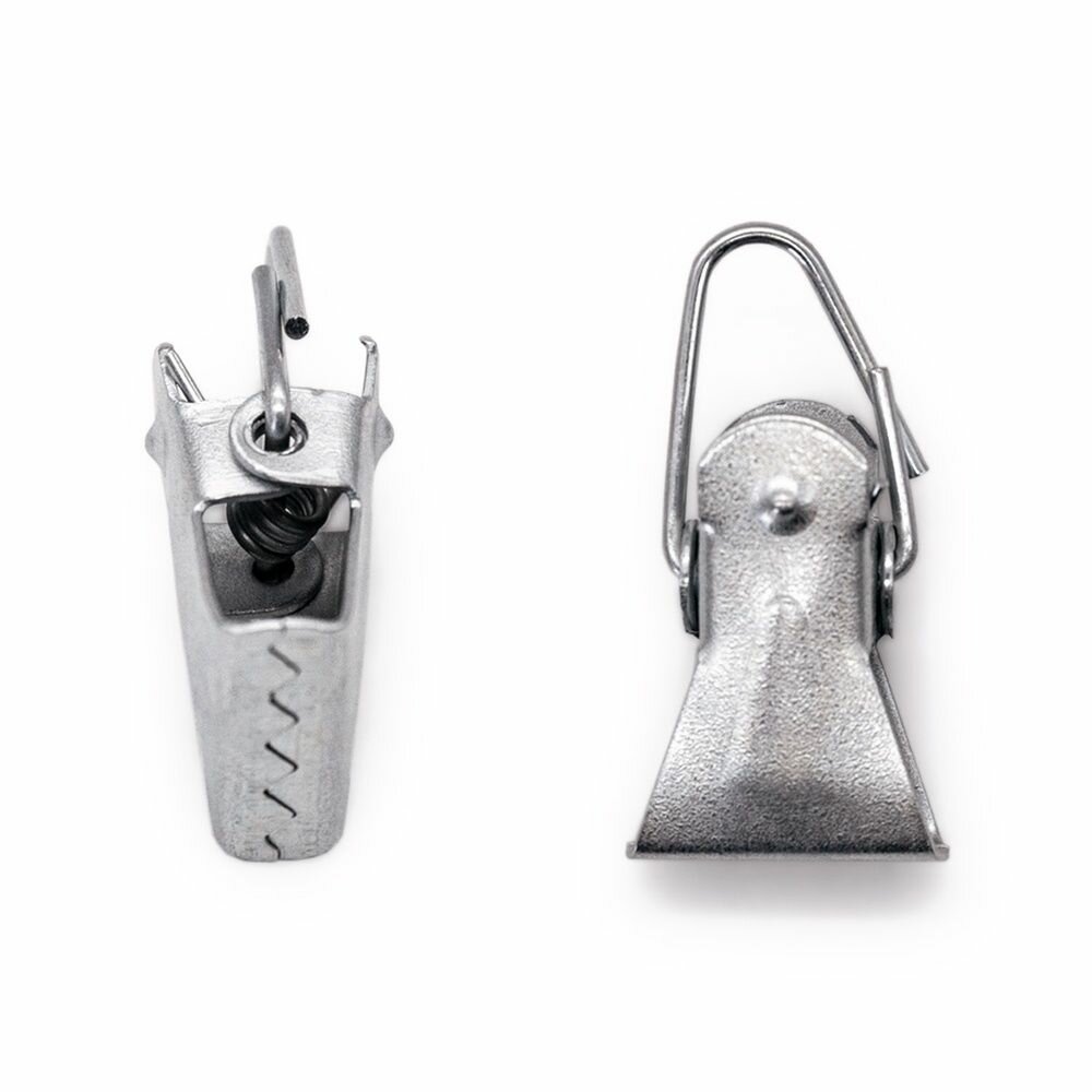 Зажим шторный айрис с петлей металл 28 мм для струнных карнизов, никель, 50 шт (С-2 4003)