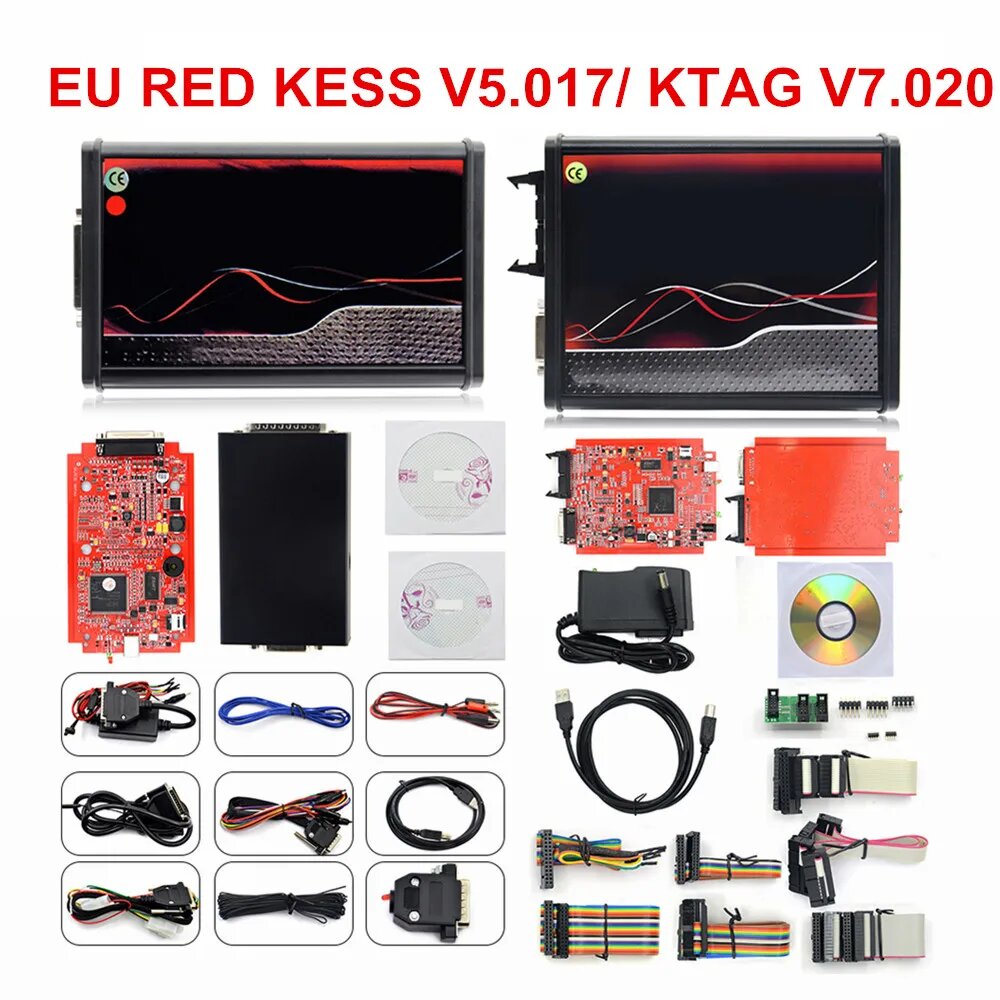 KESS V2.80 V5.017 Unlimited KTAG 4LED V7.020 V2.25 Онлайн Красная печатная плата без токена OBD2 Manager V2 Программатор ЭБУ Инструмент Фильтр Murata KESS KTAG