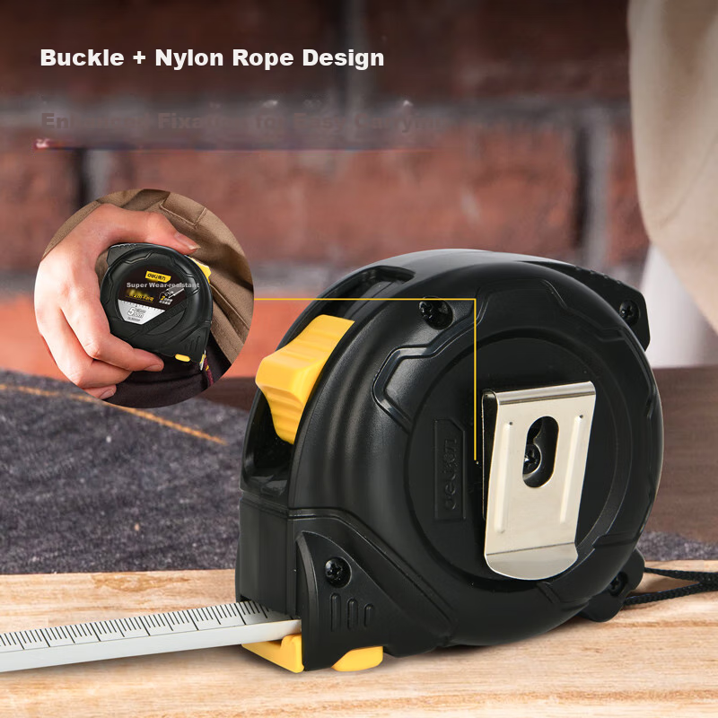 Deli Nylon Coated Steel Tape Measure 5mx19mm Drop-resistant Steel Ruler Measuring Tape