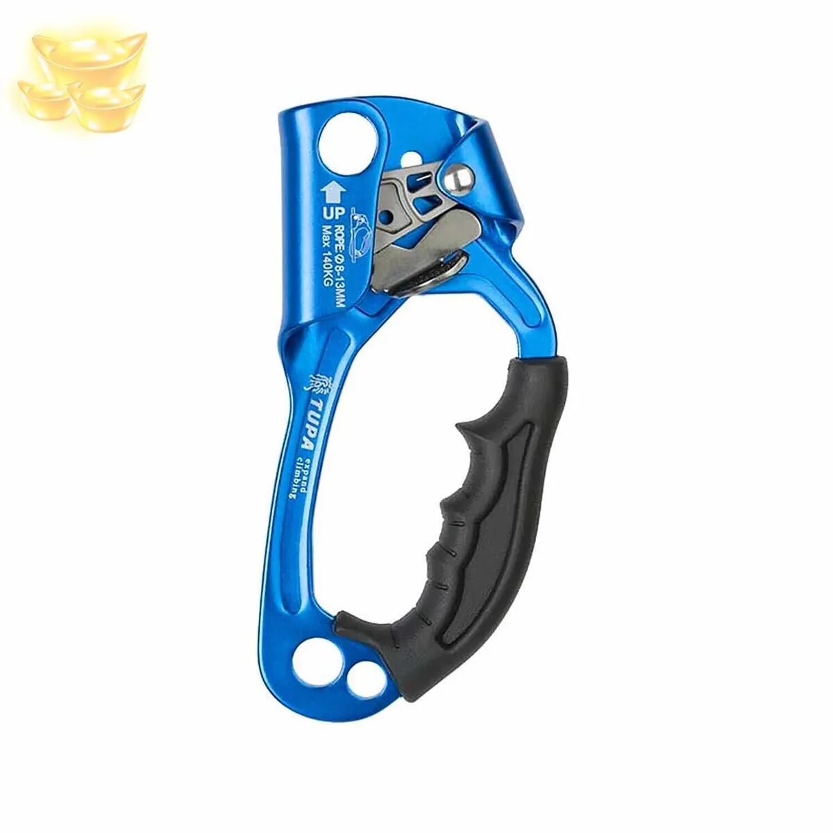 Зажим альпинистский Без бренда "Кулачок", темно-синего цвета, максимальная нагрузка до 140 кг