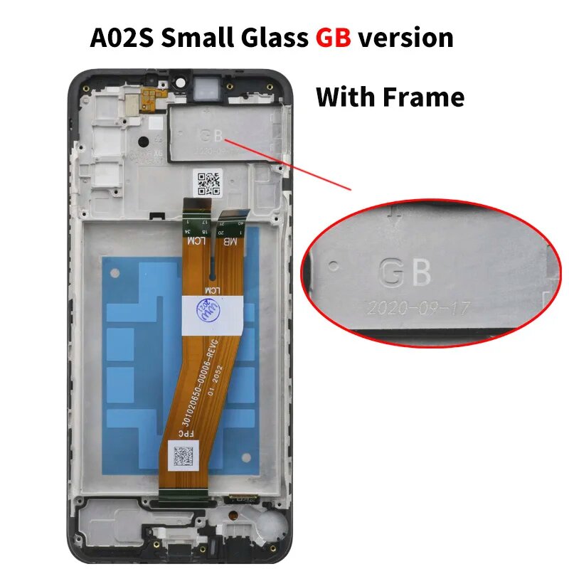 6,5 "высокое качество для Samsung A02s ЖК-дисплей A025M A025F/DS A025G/DS Black With Frame GB