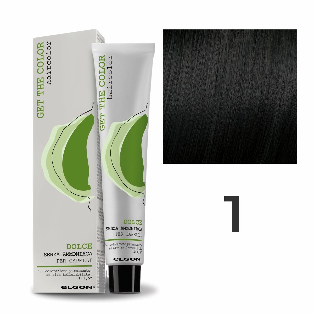 Крем - краска для волос профессиональная Elgon Get the Color Dolce 1 Черный 100 мл