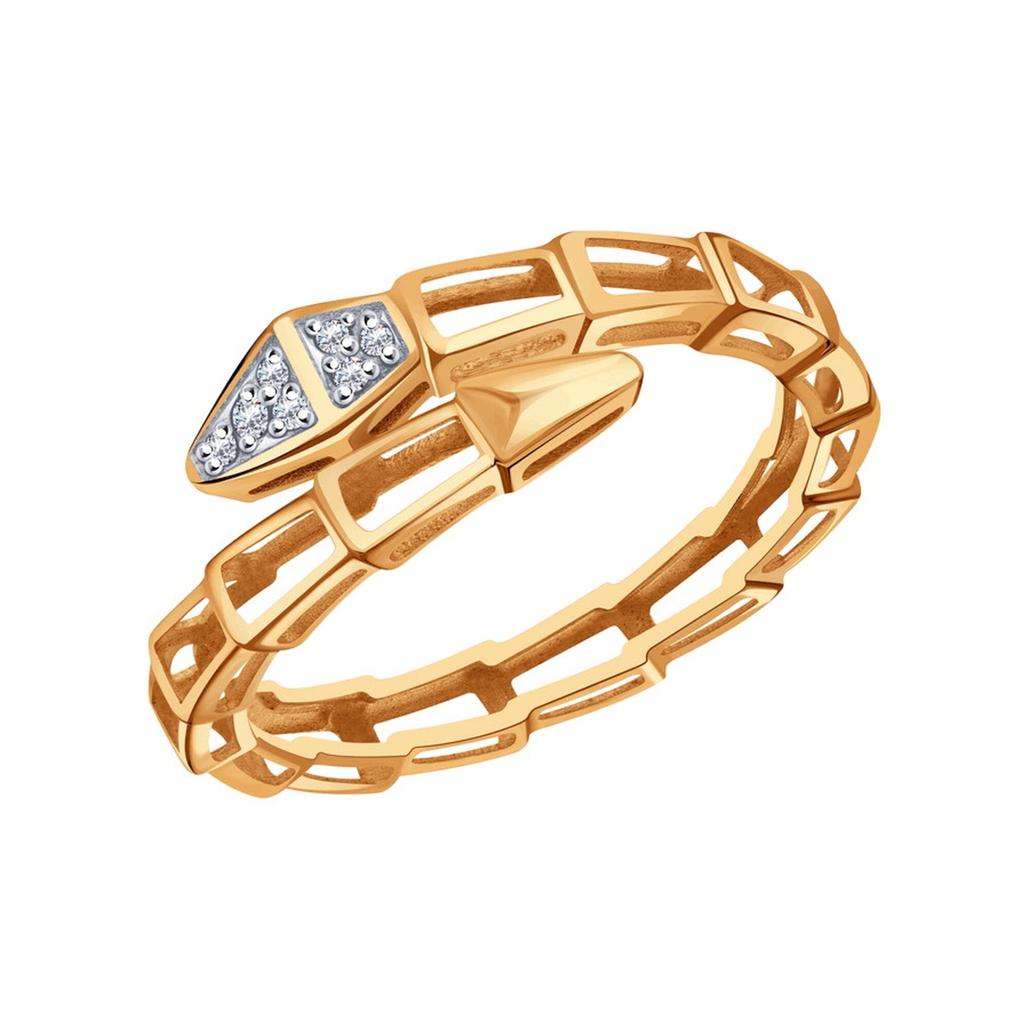 Кольцо, красное золото, 585 проба, бриллиант