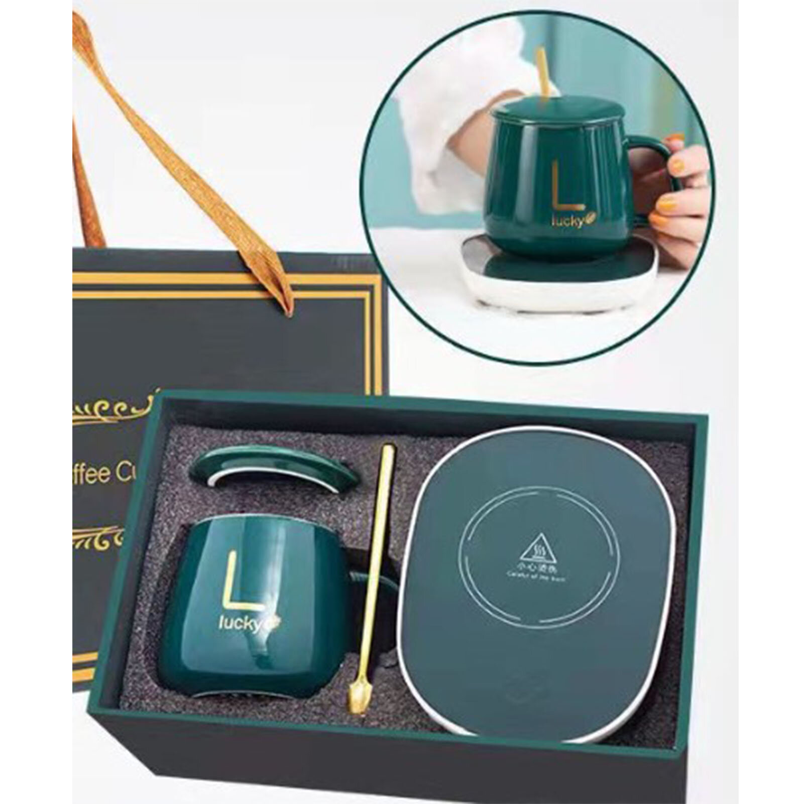 Набор для чашек и подогрева, равномерный нагрев, постоянная температура, изысканная керамическая грелка для кружки, нагревательная пластина для чашек