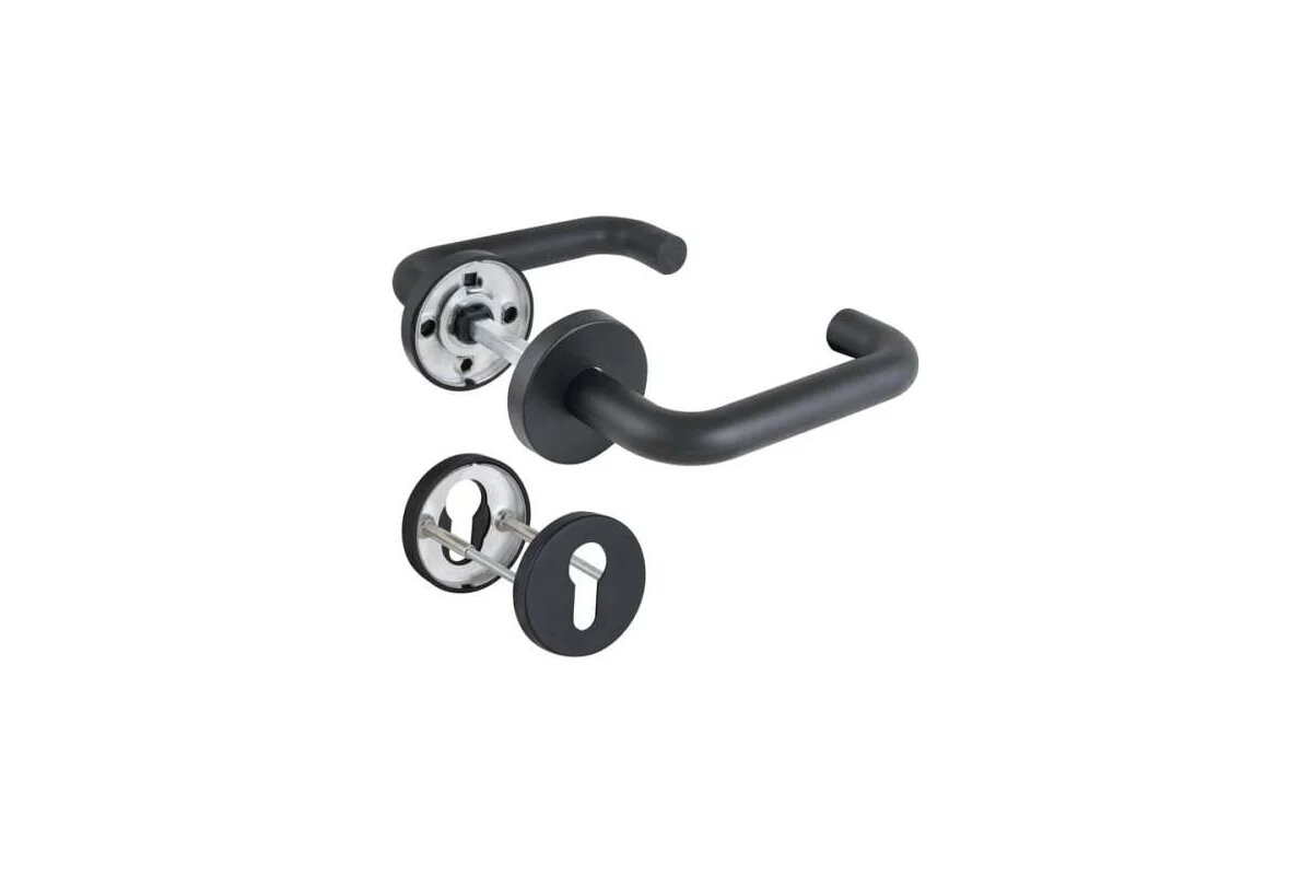 PALIDORE D44-0219 Дверная ручка для противопож. двери П/П-U123/8*8*120мм(черн) с накл. на цил. 98761436