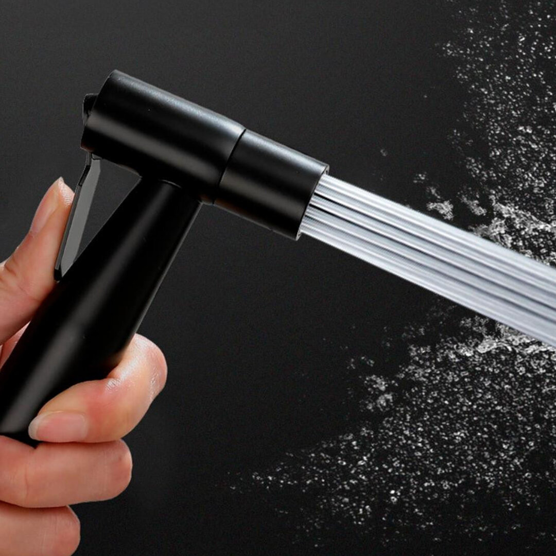 Душевая лейка для сидячих ванн и гигиенических душей, матовый черный цвет, с ручкой регулировки давления воды