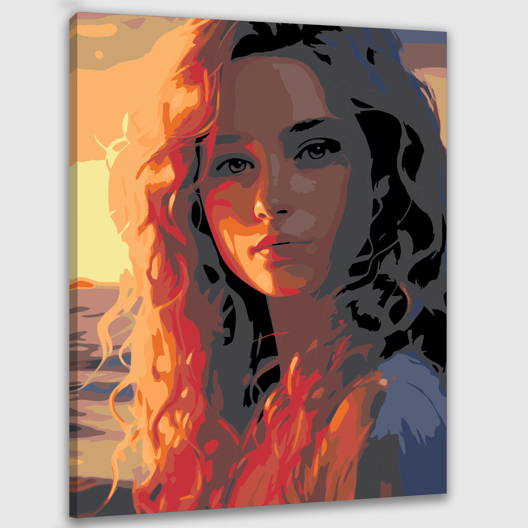 Картина по номерам 40x50 см, девушка, портрет, тонкие черты лица, реализм, фантазия, сияющая кожа, светится, мерцание