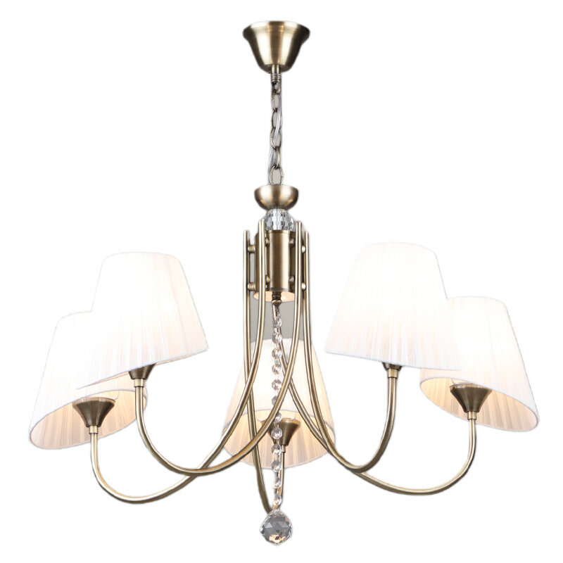 Люстра потолочная росток NH6441/5 AB, 5х60W E27 d650 h715, QH24, цвет бронза, белый абажур