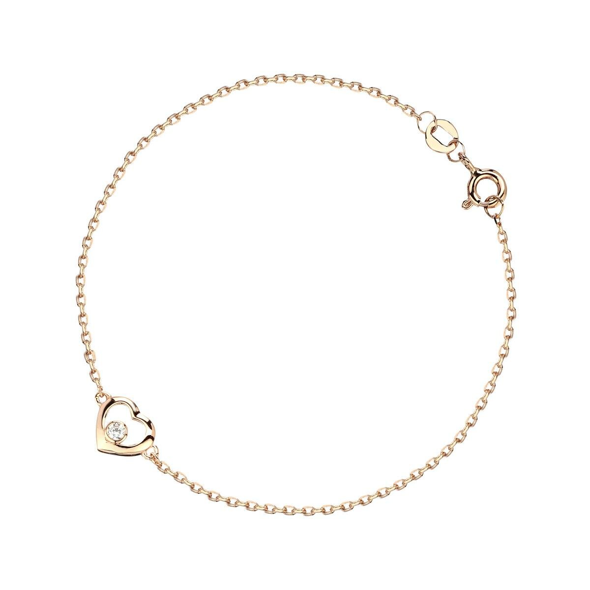 Браслет, золото, 375 проба, фианит